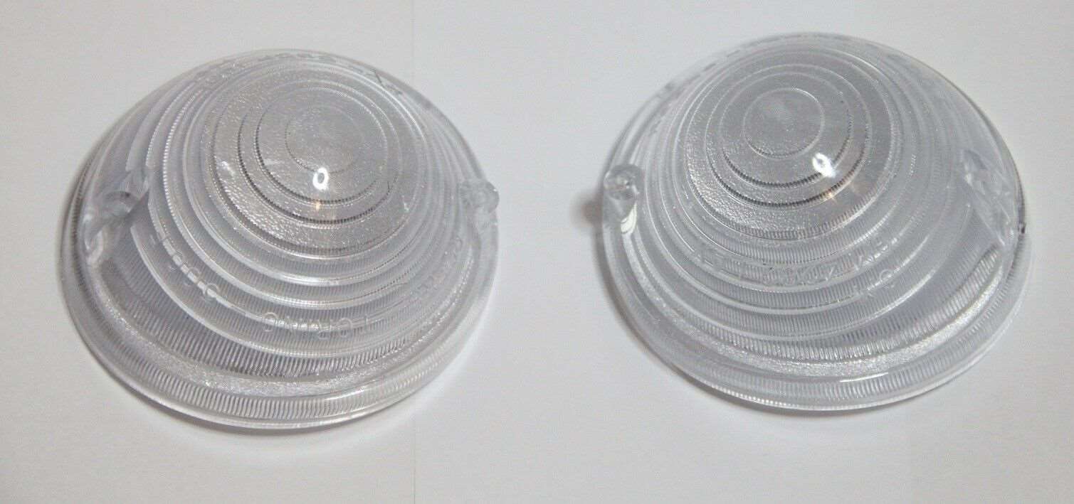 2 x CLASSIC FIAT 500 FRONT INDICATOR LENS CLEAR KIT INDICATORS SIDE LI ...