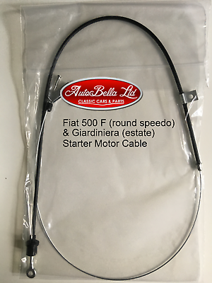 CLASSIC FIAT 500 GIARDINIERA STARTER MOTOR CABLE (ROUND SPEEDO) - BRAN ...