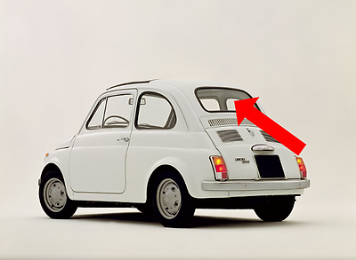 CLASSIC FIAT 500 REAR WINDOW WINDSHIELD GLASS SCREEN ORIGINAL CLEAR BR ...