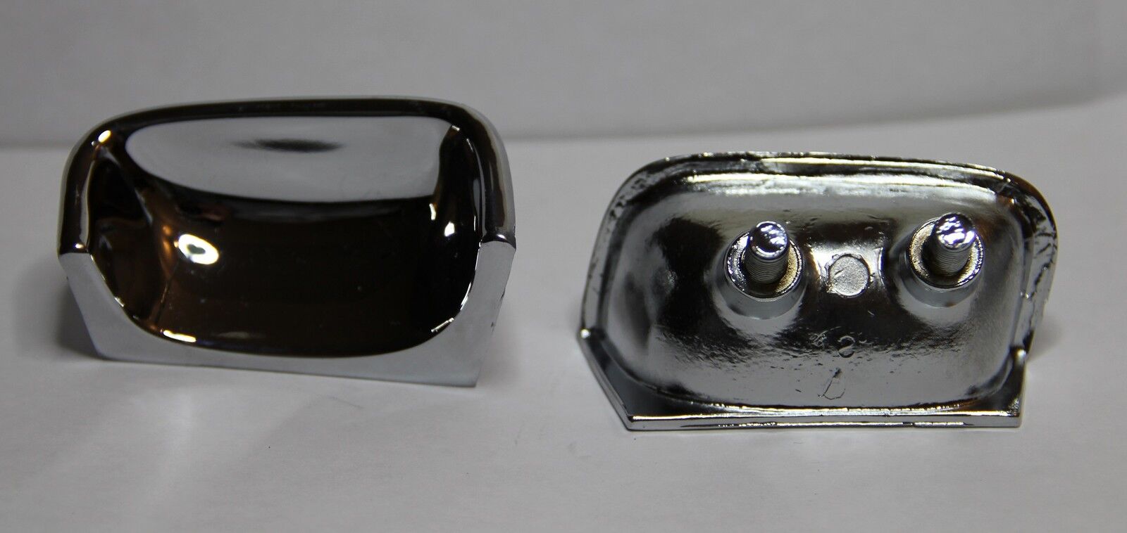 2 x CLASSIC FIAT 850 SPIDER CHROMED DOOR HANDLE TRIM FINISH PAIR BRAND ...