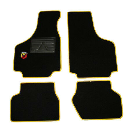 CLASSIC 1964-74 FIAT 500 ABARTH 595 695 YELLOW CARPET MAT SET 4 Pcs AB ...